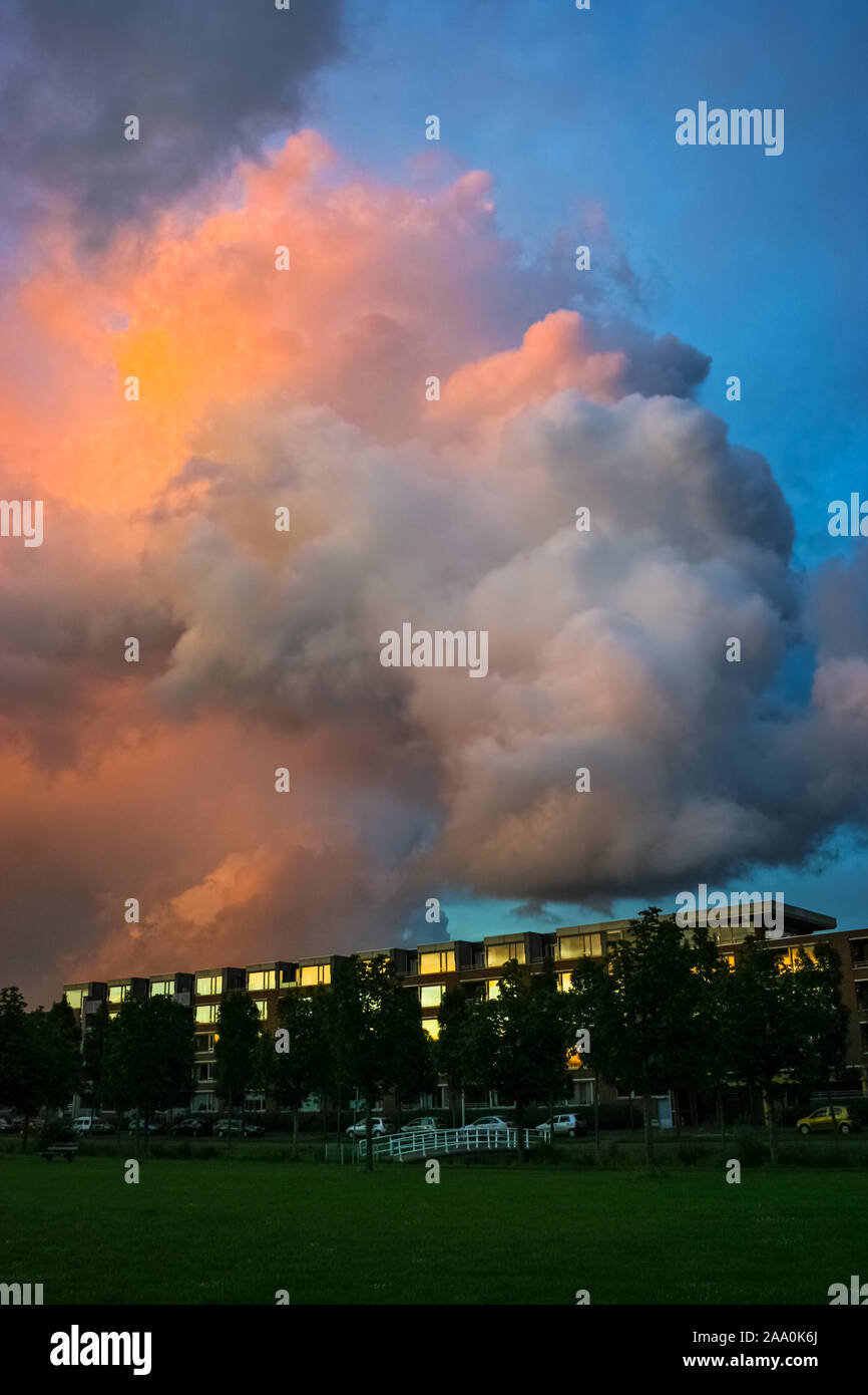 A rotating corkscrewed updraft of a supercell thunderstorm Stock Photo ...