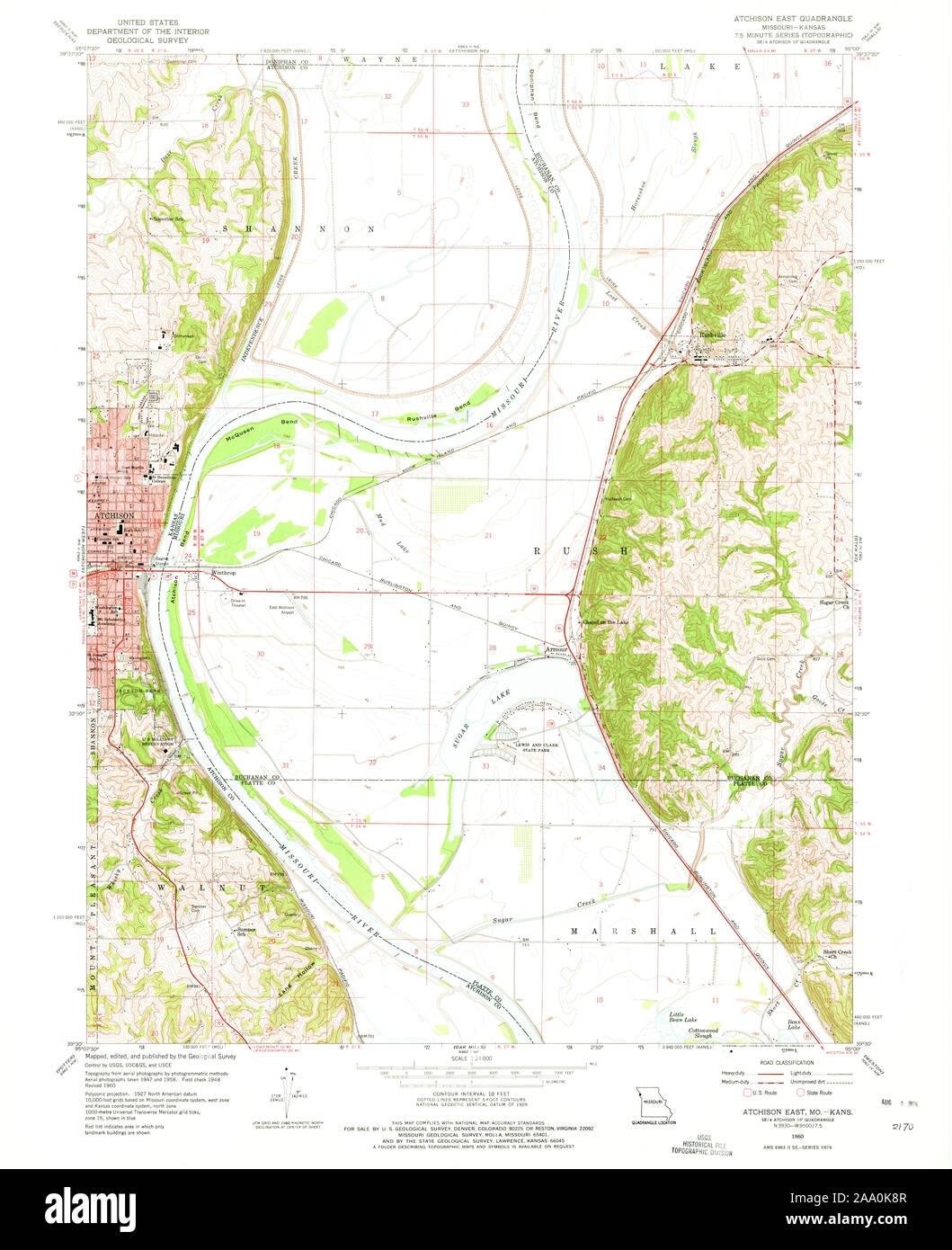 Atchison map hi-res stock photography and images - Alamy