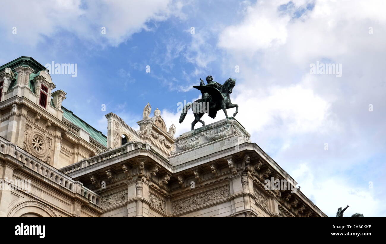 VIENNA, AUSTRIA-OCTOBER, 9, 2017: close up of the state opera house and ...