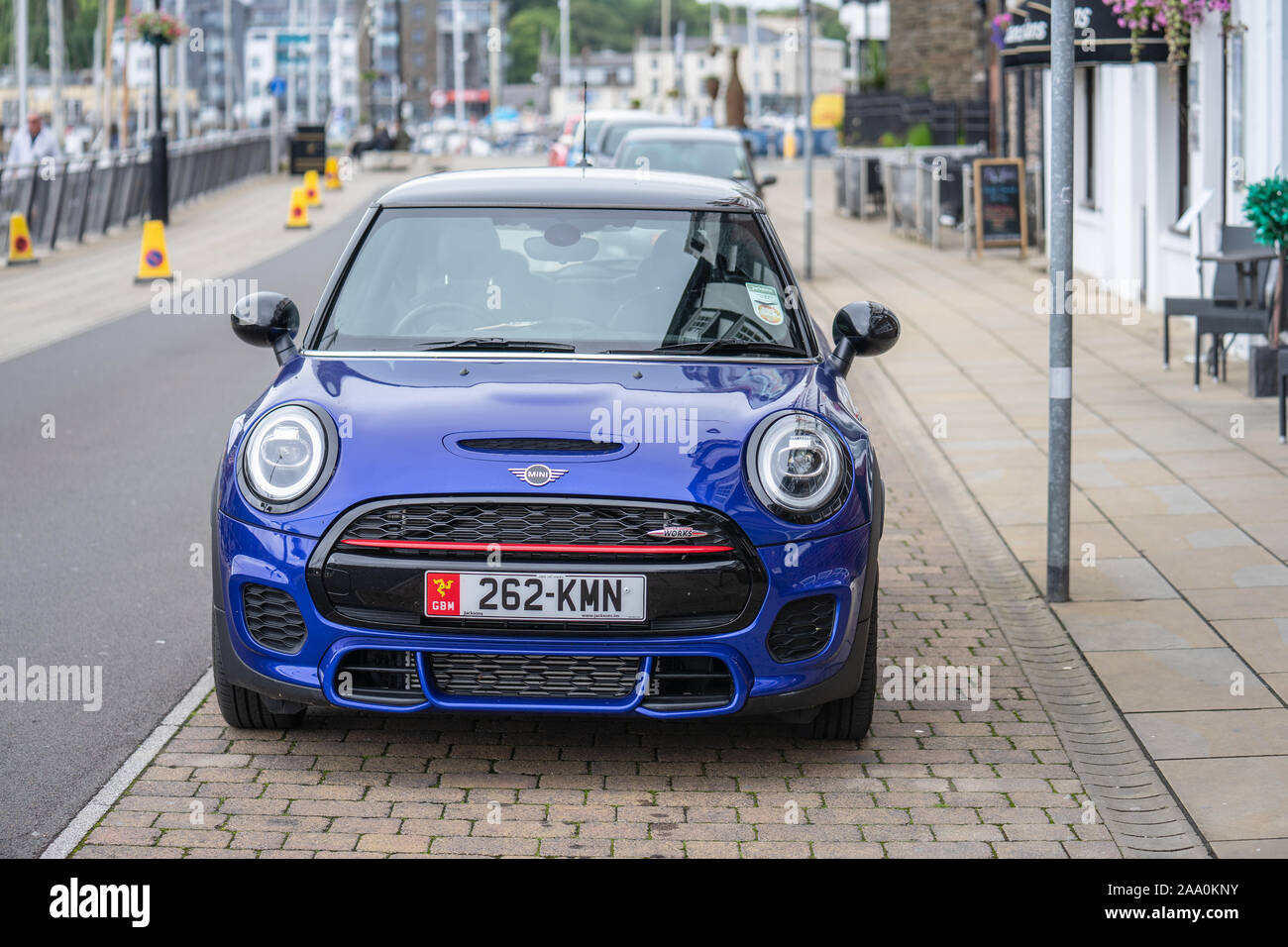 Douglas, Isle of Man, June 16, 2019. Vehicle registration plate of the ...