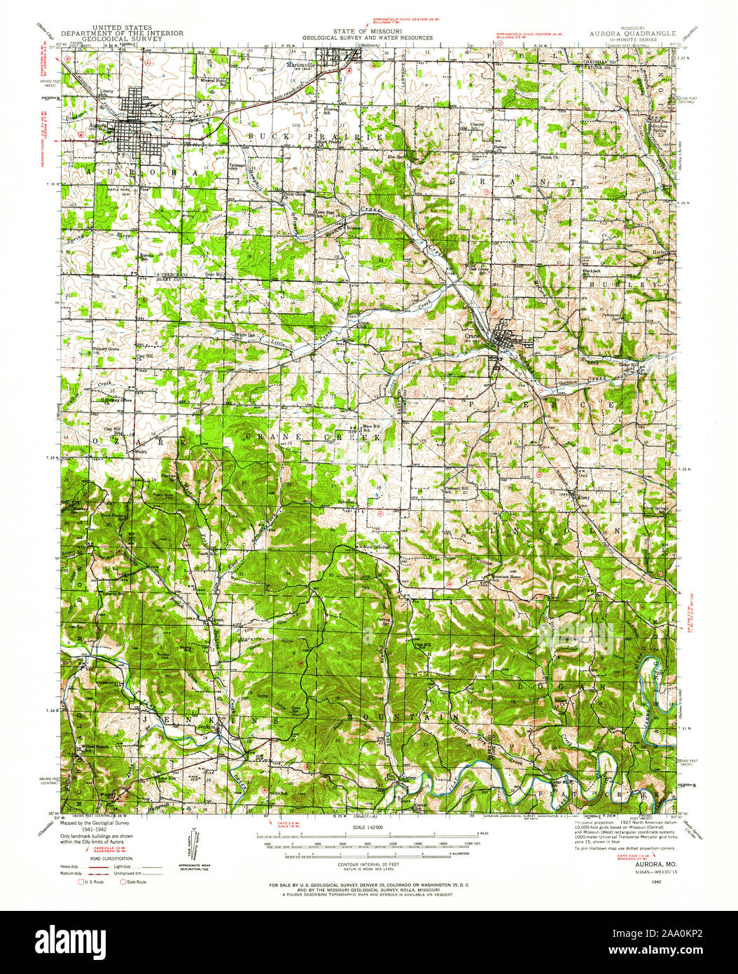 Map of aurora missouri hi-res stock photography and images - Alamy