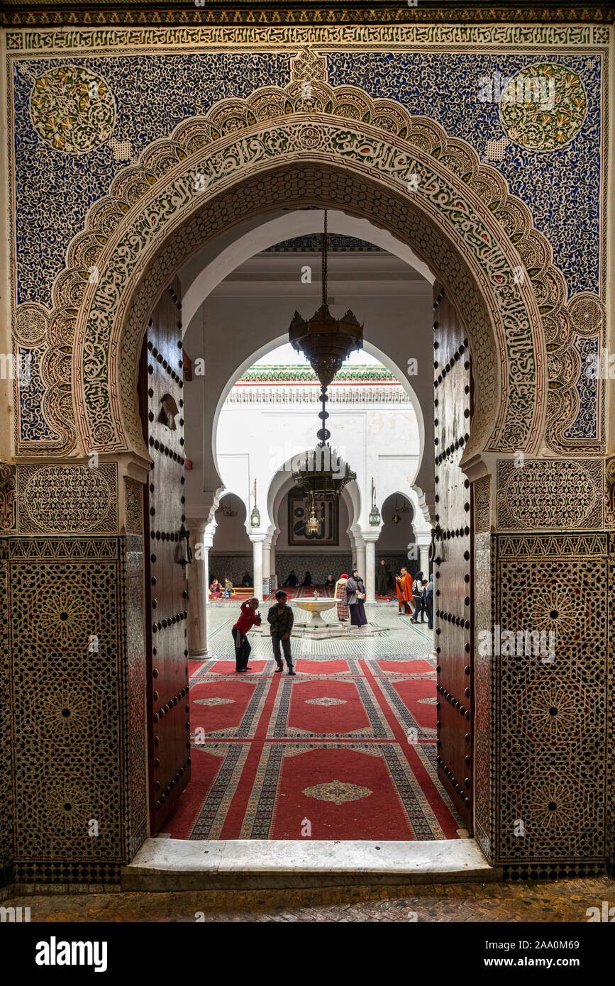 Fez, Morocco. November 9, 2019. the view of the faithful inside a ...