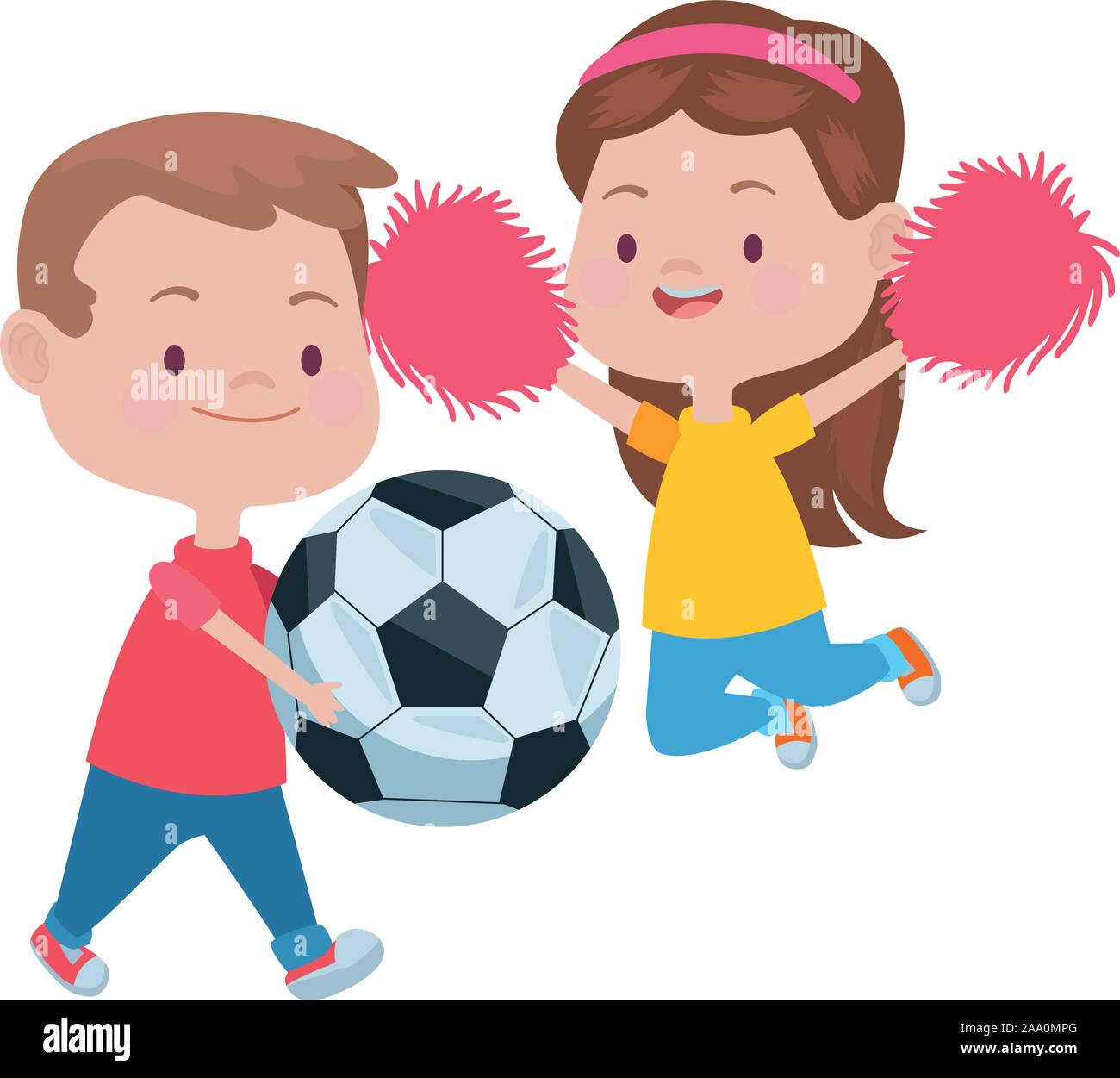 Little Kids Playing Soccer Clip Art