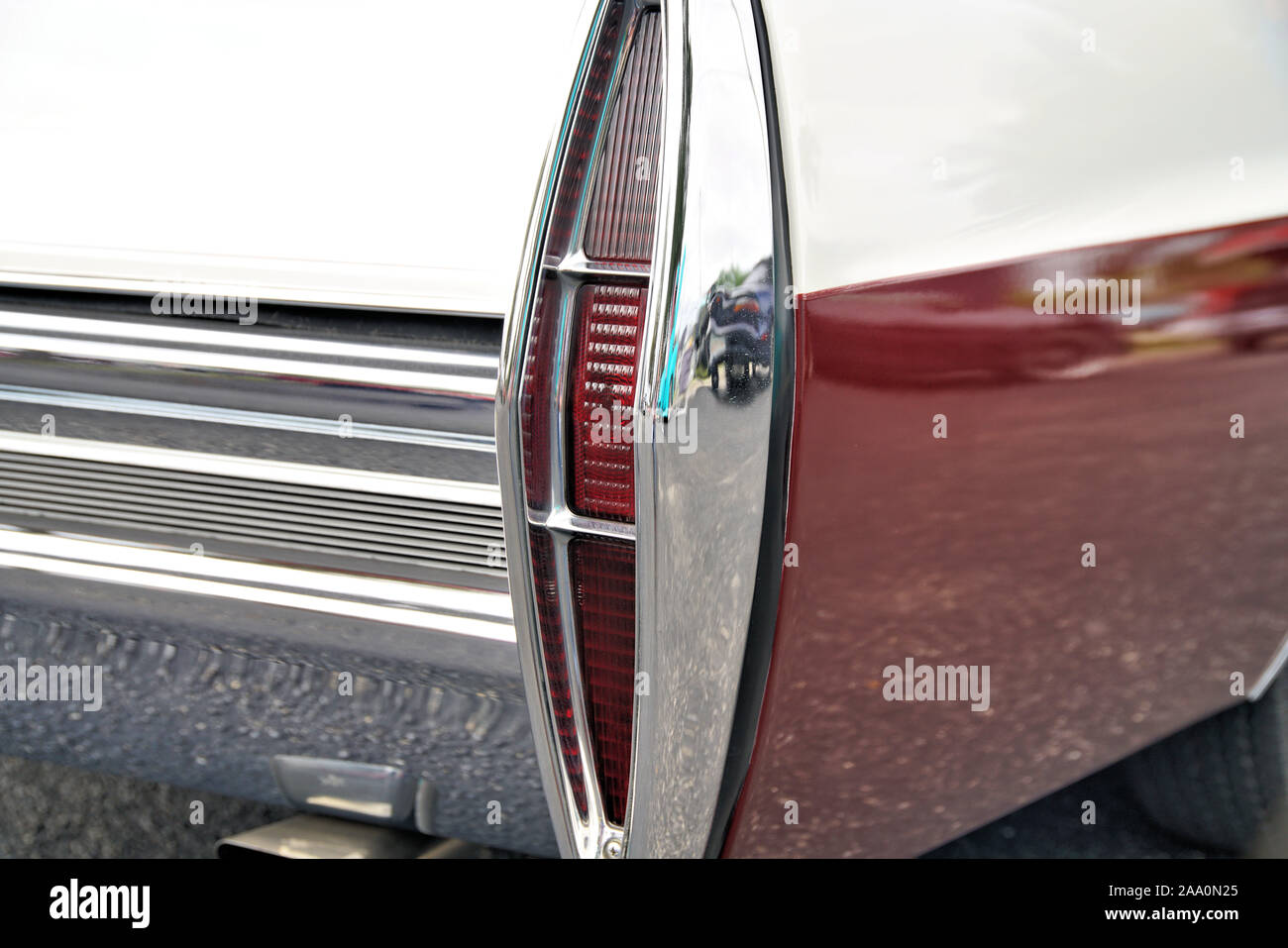 Restored vintage, classic and muscle cars on display at an automobile ...