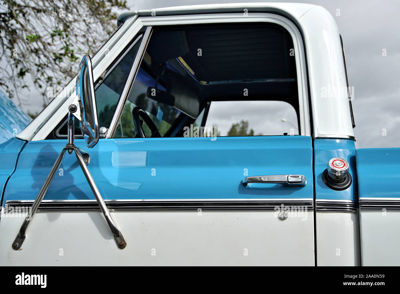 Restored vintage, classic and muscle cars on display at an automobile ...