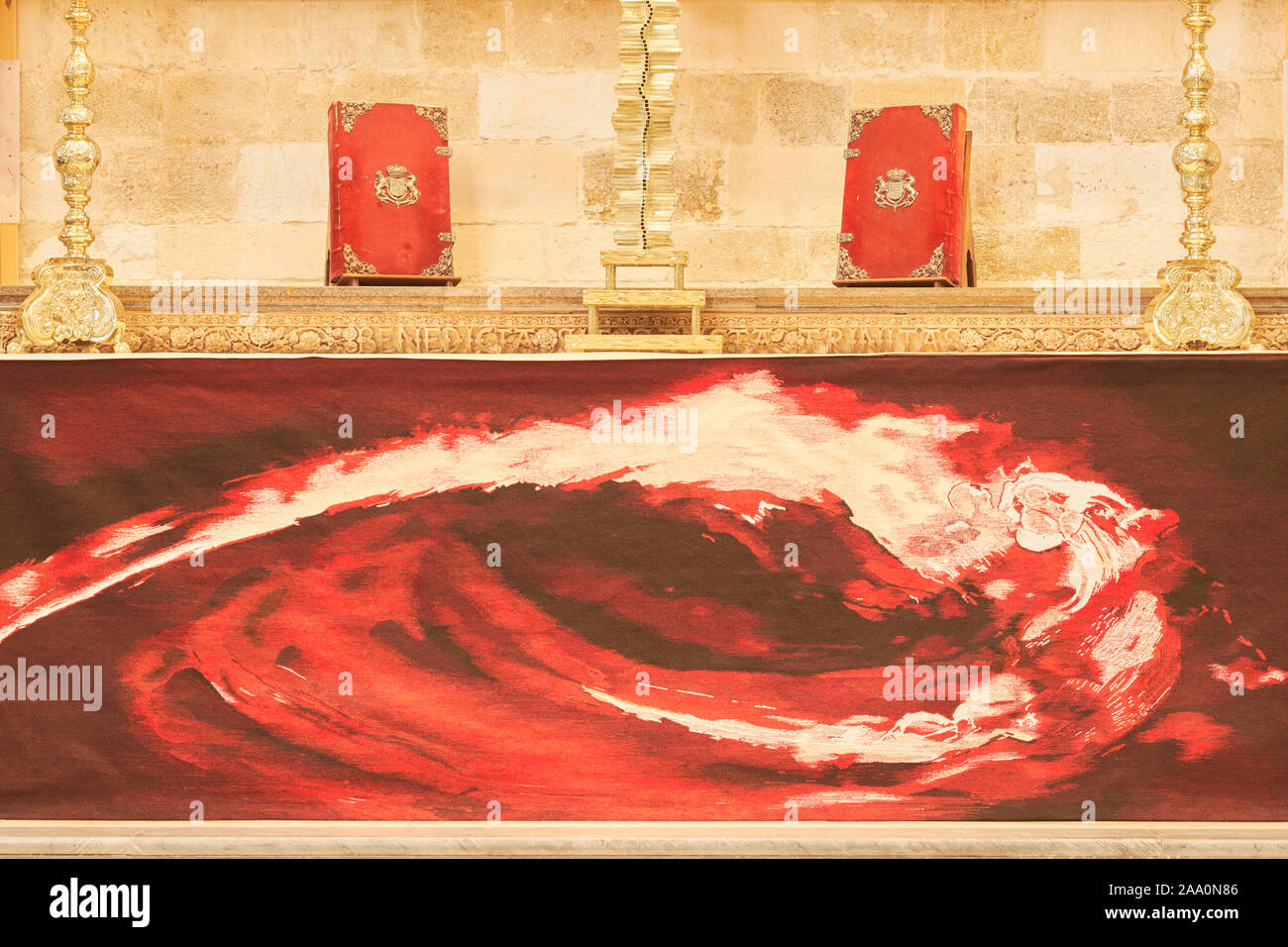 High altar in the presbytery (chancel) at the english medieval ...