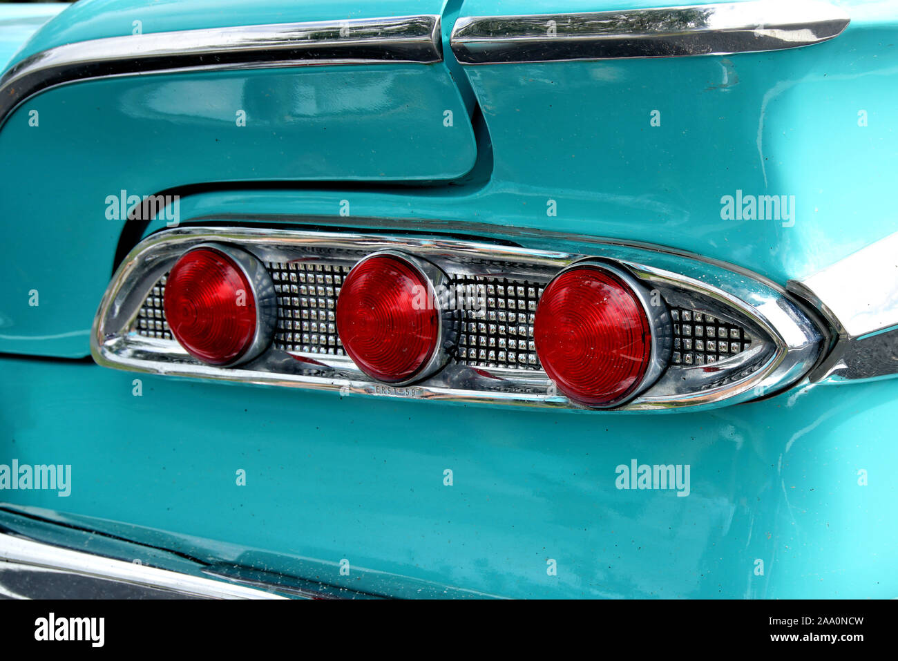Restored vintage, classic and muscle cars on display at an automobile ...