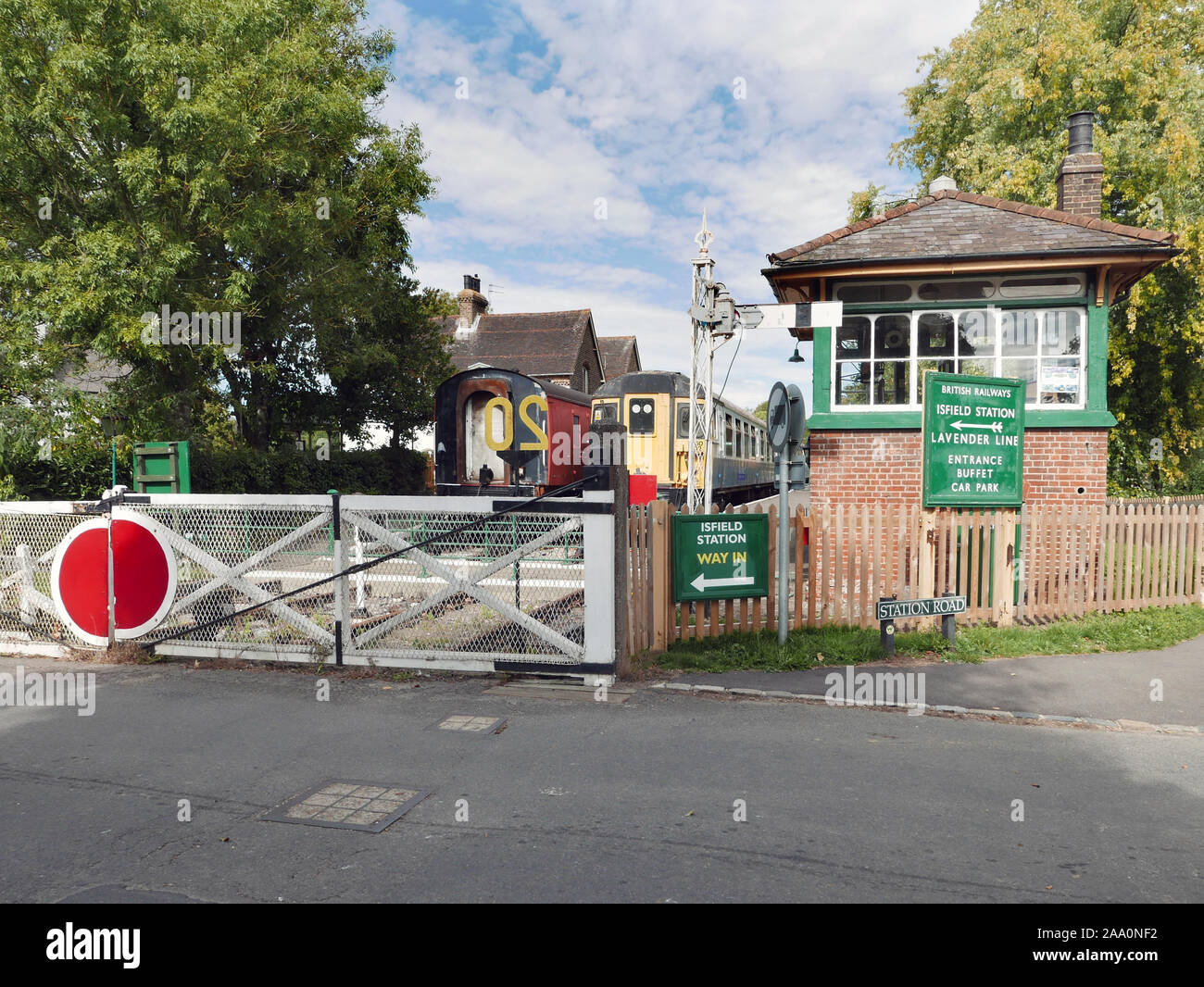 Level Crossing at Isfield Station in East Sussex with the Lavender Line ...