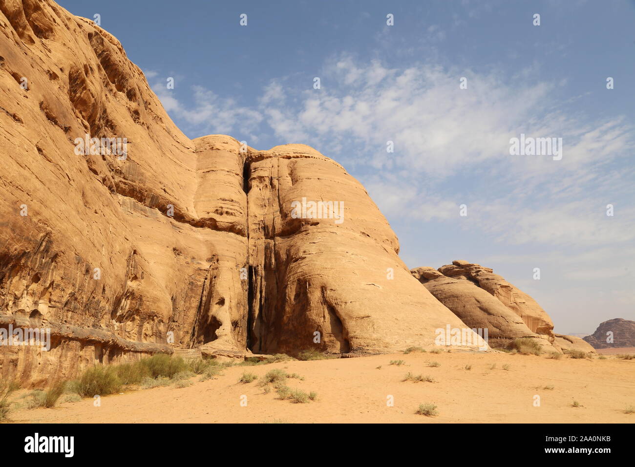 Natural sandstone rock formations, Wadi Rum Protected Area, Aqaba ...