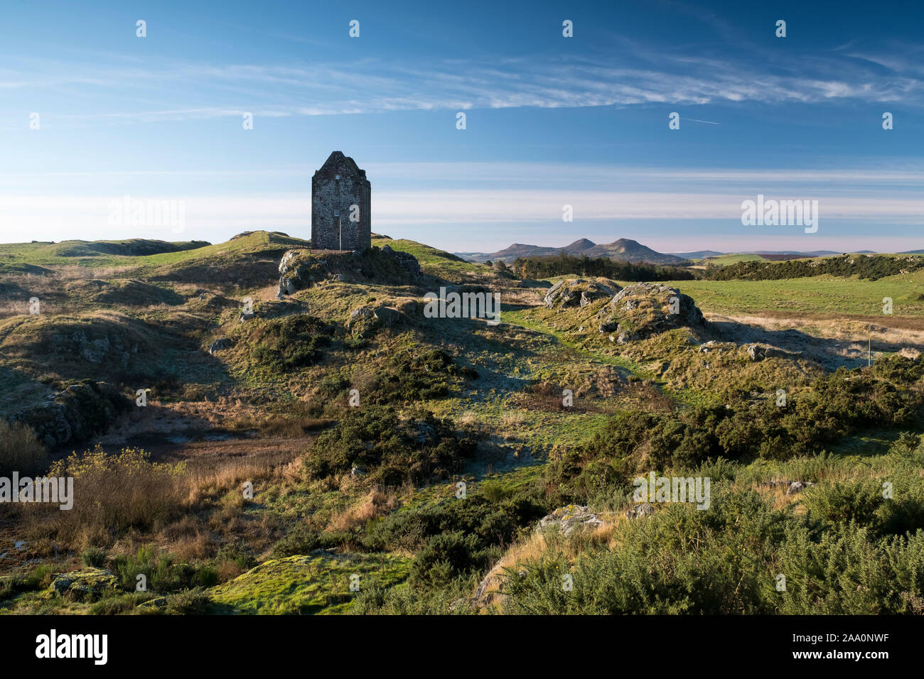 Smailholm Tower, a Scottish peel tower near the village of Smailholm ...