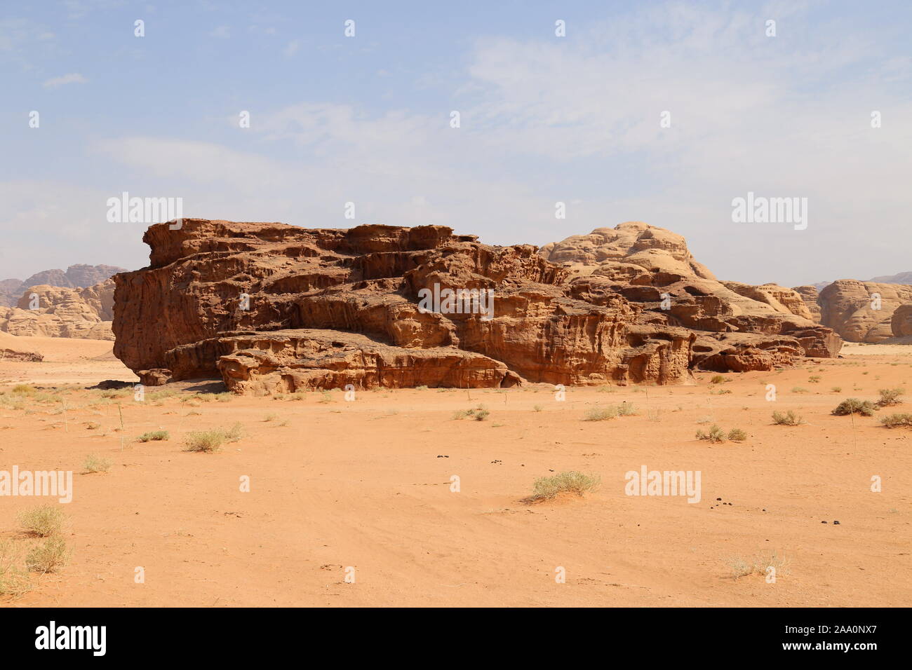 Natural sandstone rock formations, Wadi Rum Protected Area, Aqaba ...