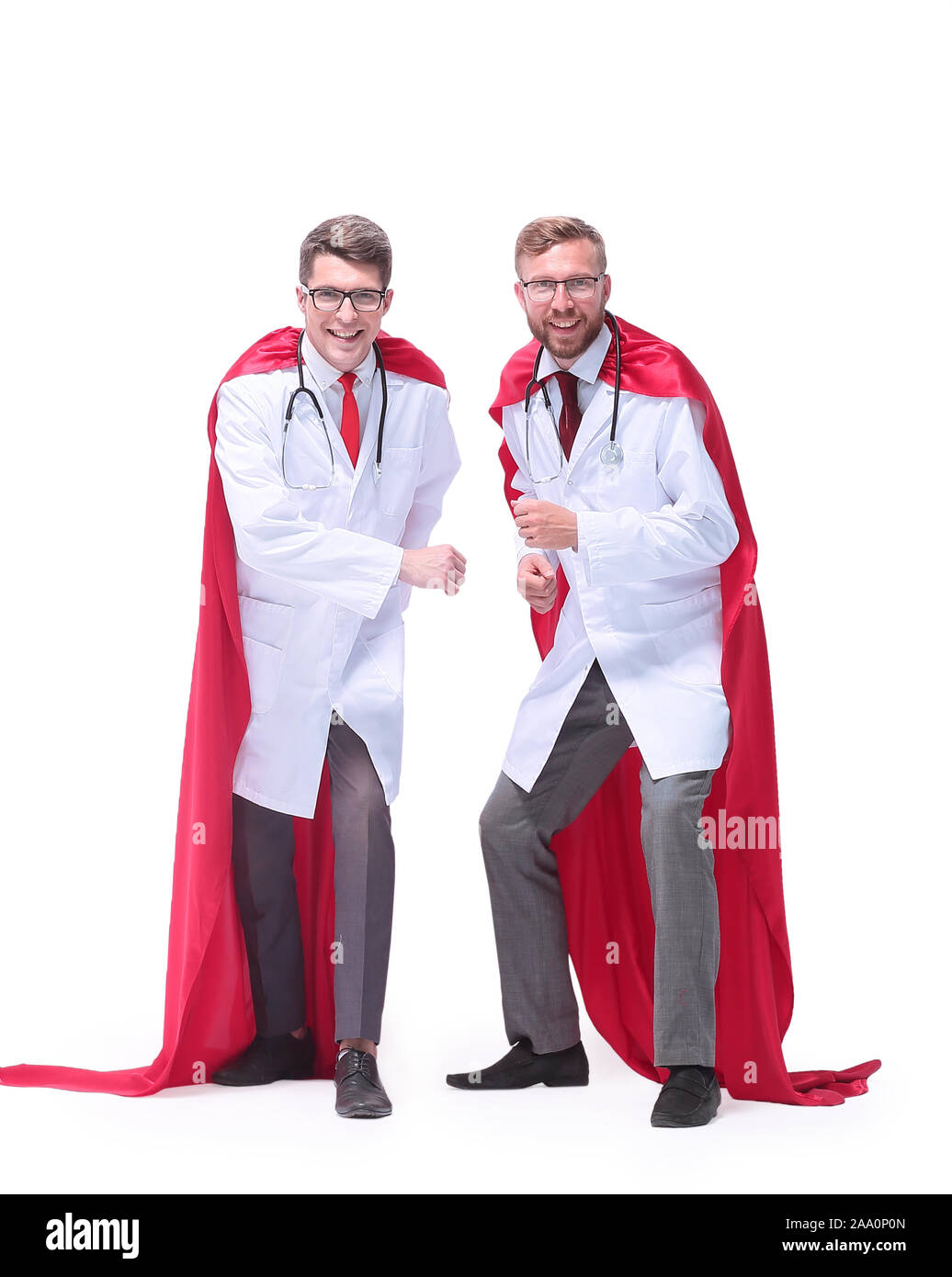 in full growth. two super doctors start together Stock Photo - Alamy