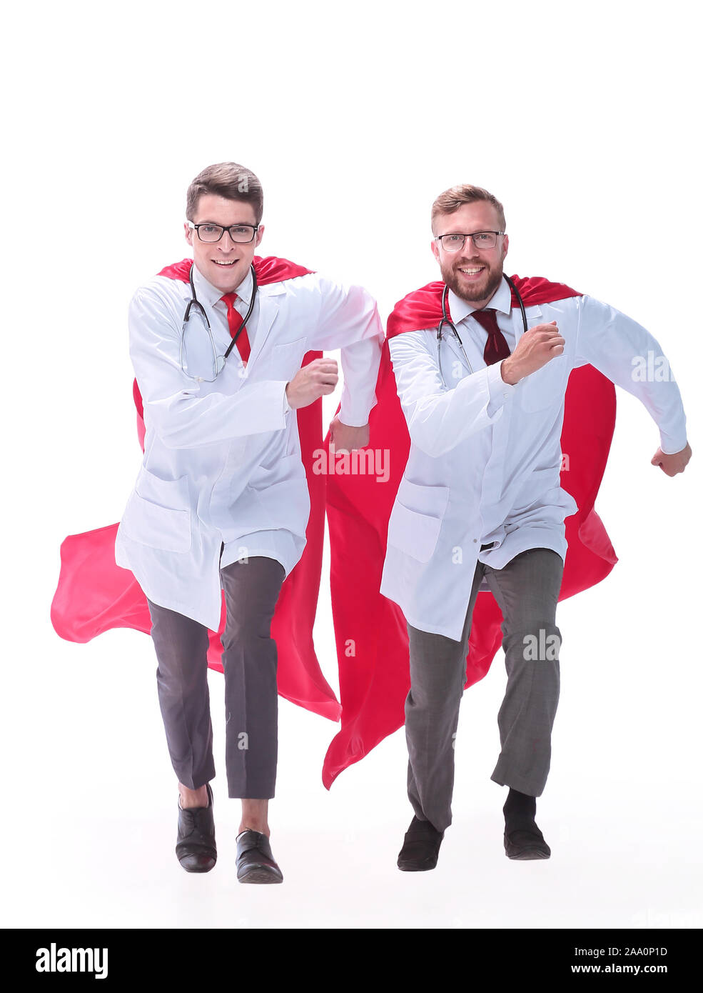 in full growth. two super doctors start together Stock Photo - Alamy