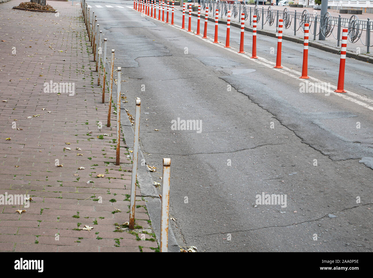 Striped traffic stops on the road. Transport Stock Photo - Alamy