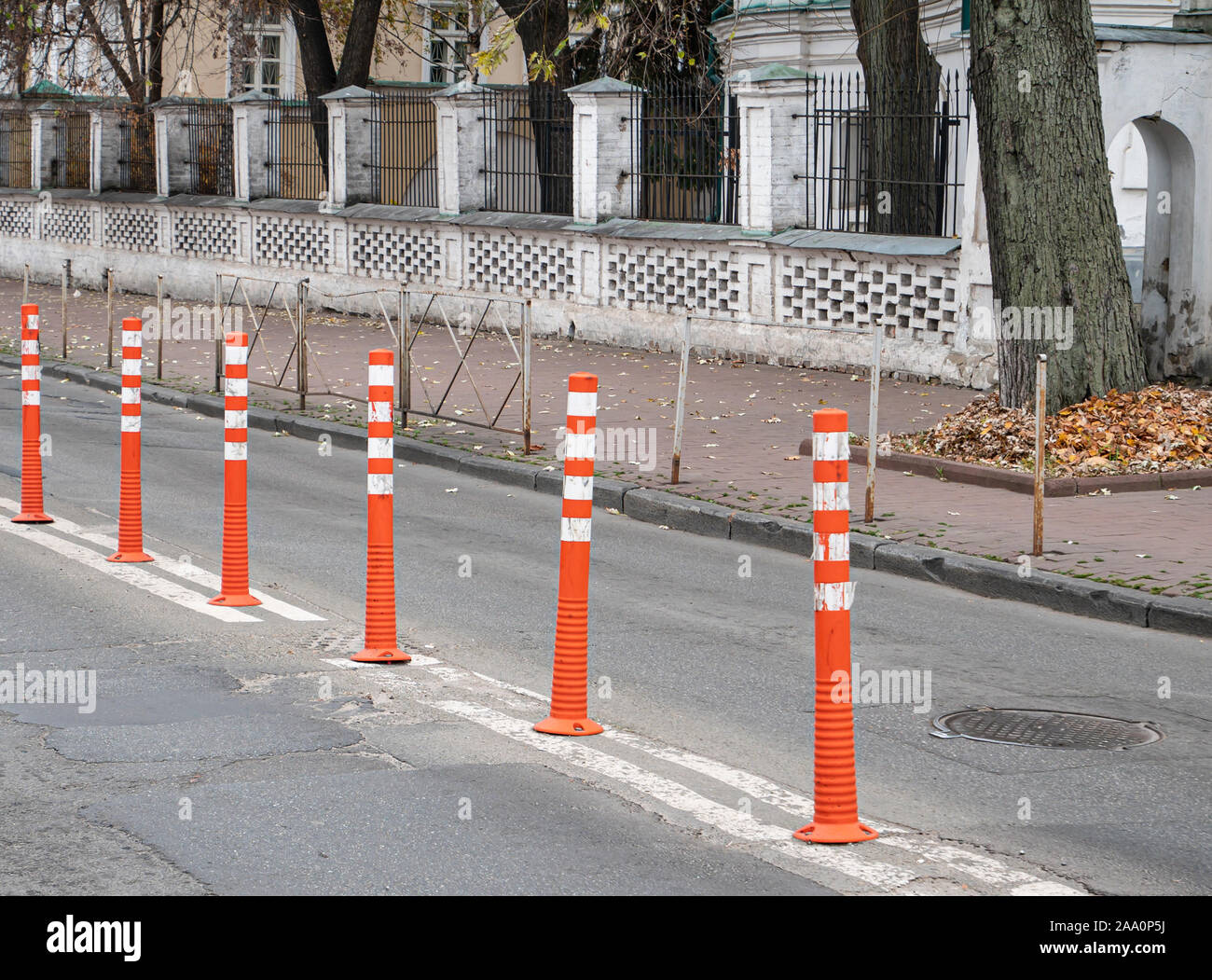 Striped traffic stops on the road. Transport Stock Photo - Alamy