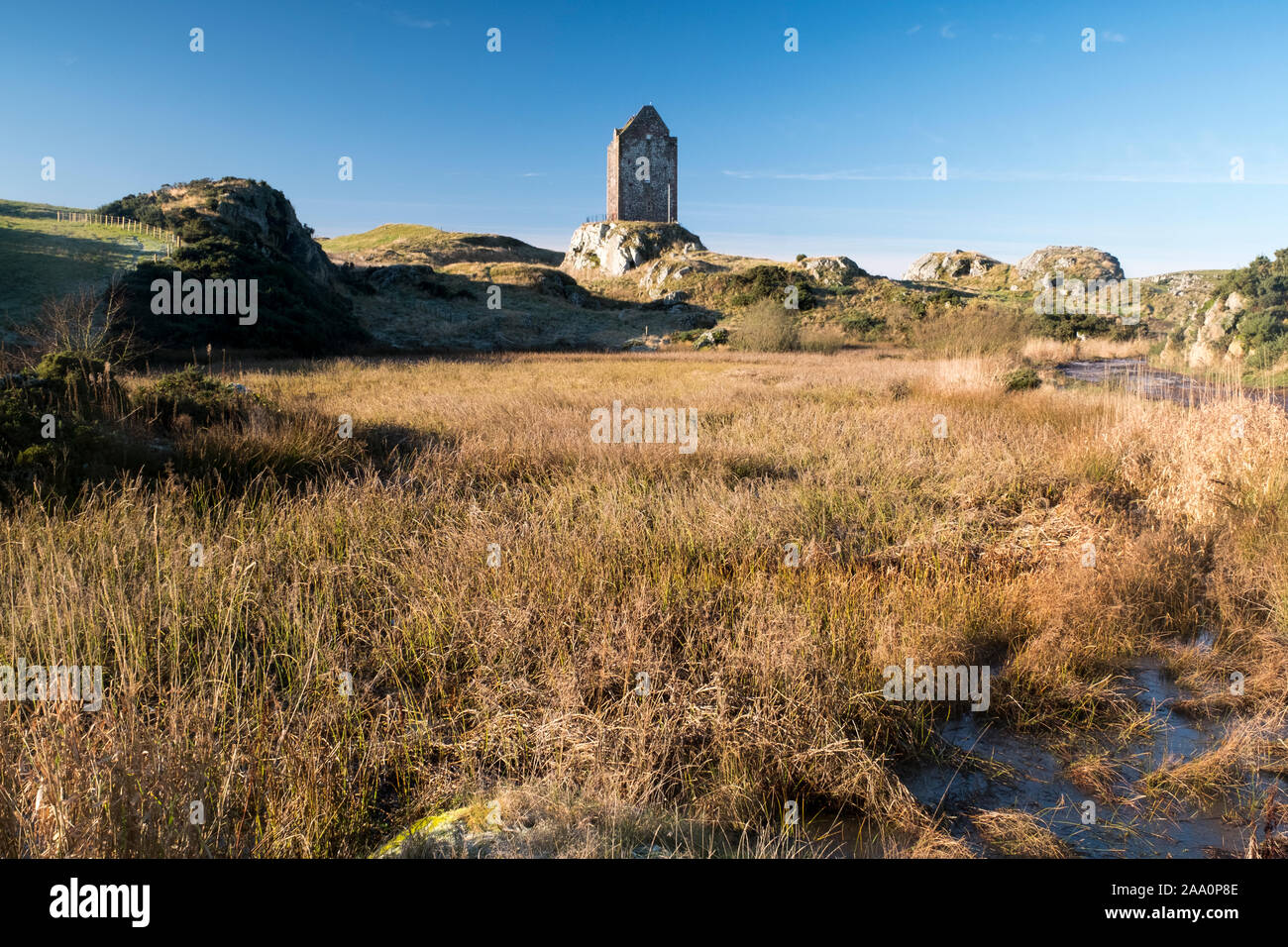 Smailholm Tower, a Scottish peel tower near the village of Smailholm ...