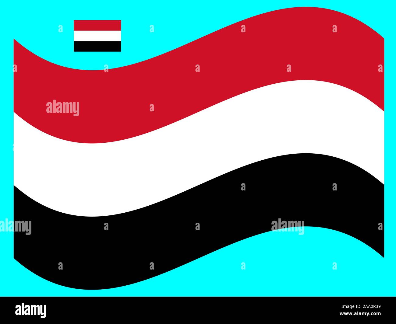 Yemen flag on waving Stock Vector Images - Alamy