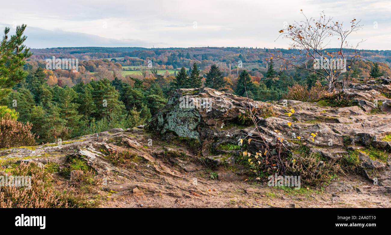 Devils Jump Bargate Stone Outcrop Stock Photo - Alamy