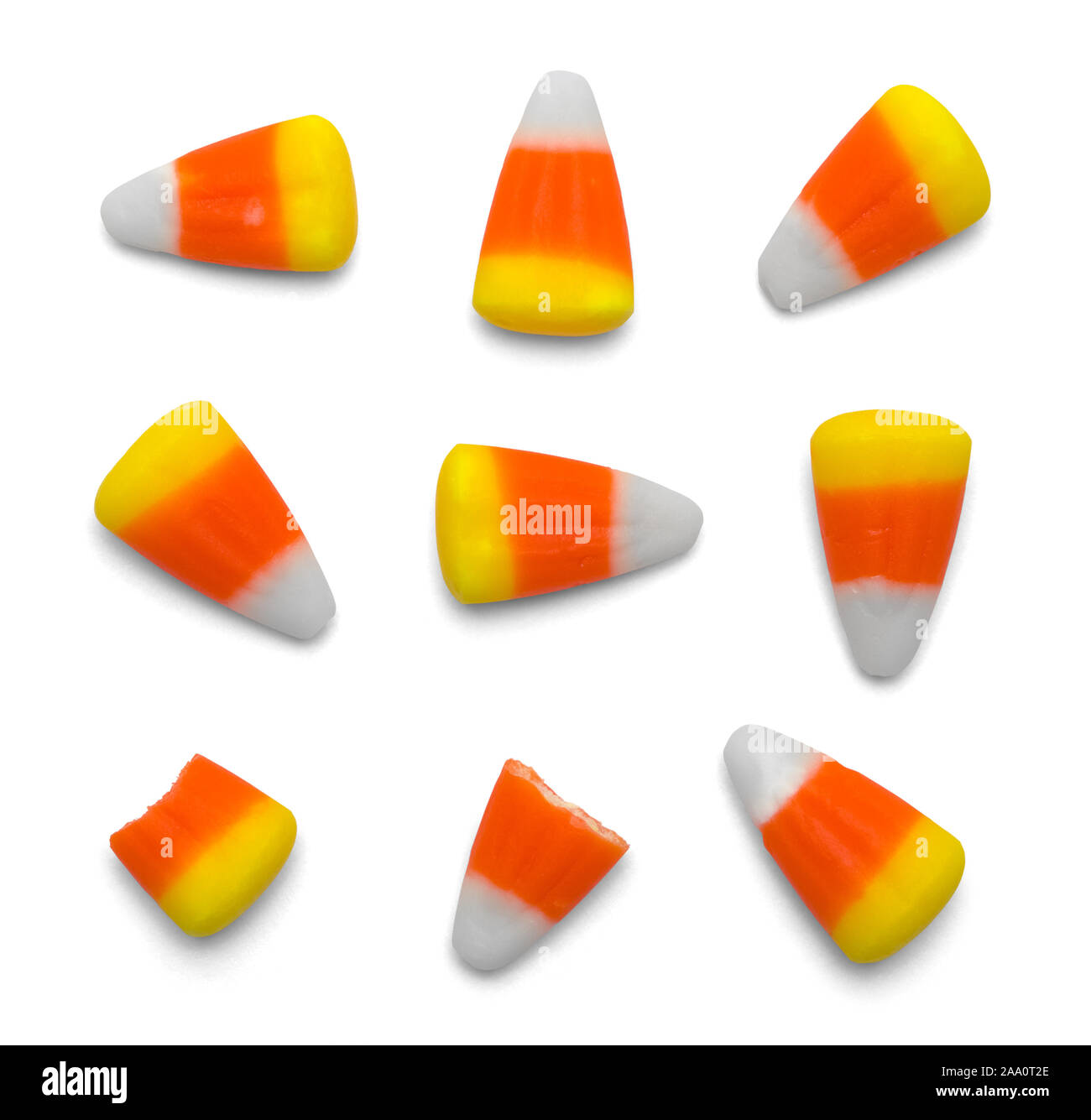 Various Candy Corn Pieces Isolatd on White Background Stock Photo - Alamy