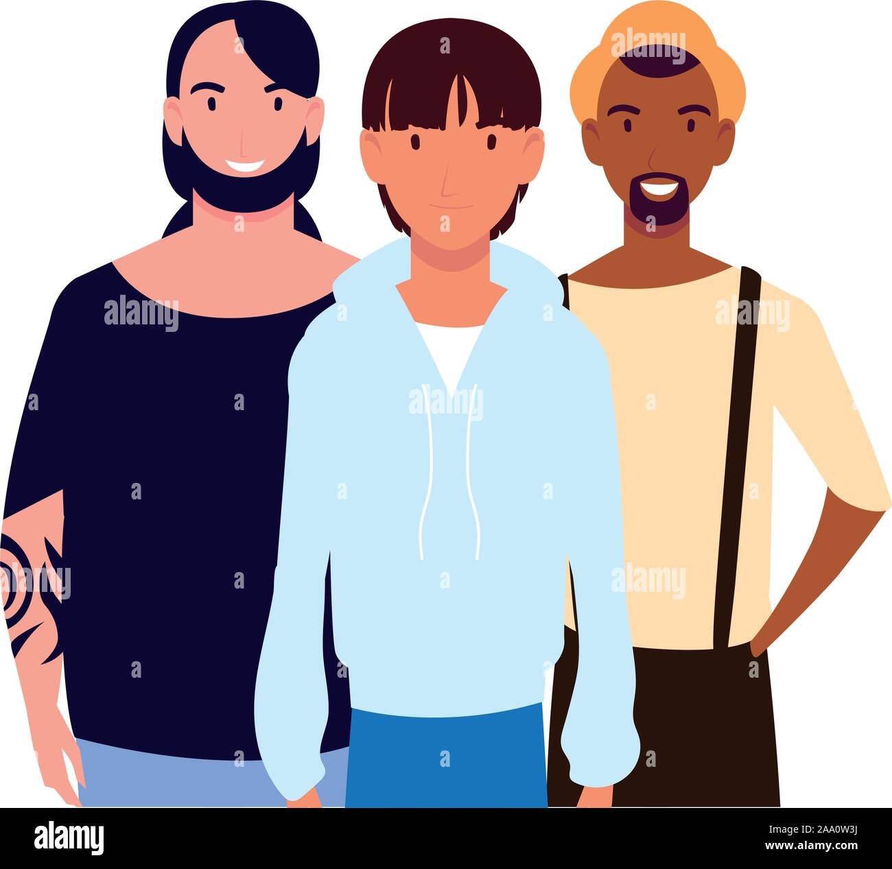 men with different poses on white background vector illustration design ...