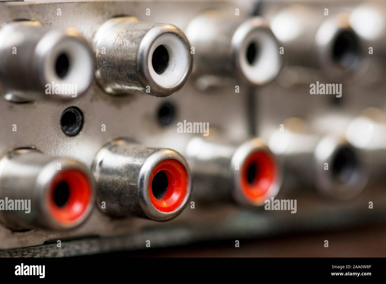 Panel audio and video connectors for connecting equipment. Audio ...