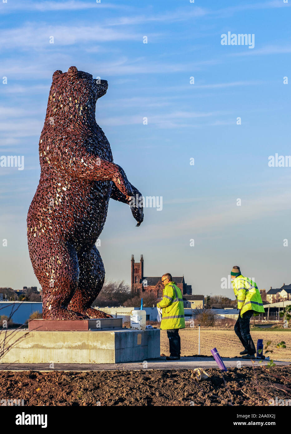 The Dunbar Bear sculpture by Kelpies sculptor Andy Scott, Dunbar, East ...