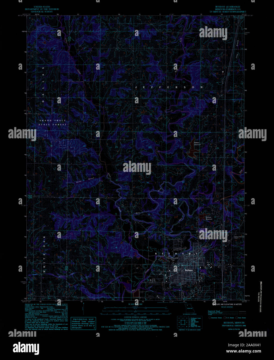 Map of bethany missouri hi-res stock photography and images - Alamy