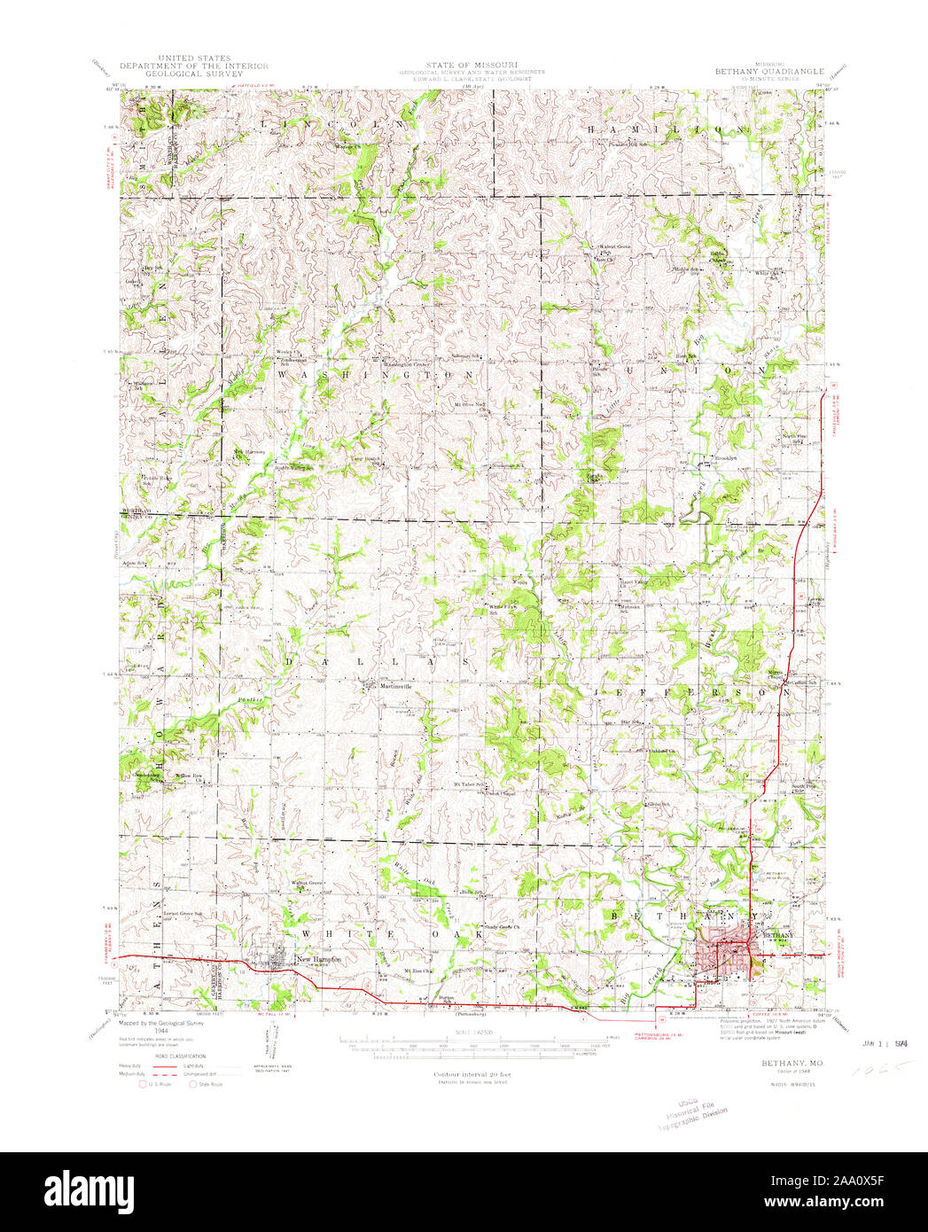 Map of bethany missouri hi-res stock photography and images - Alamy