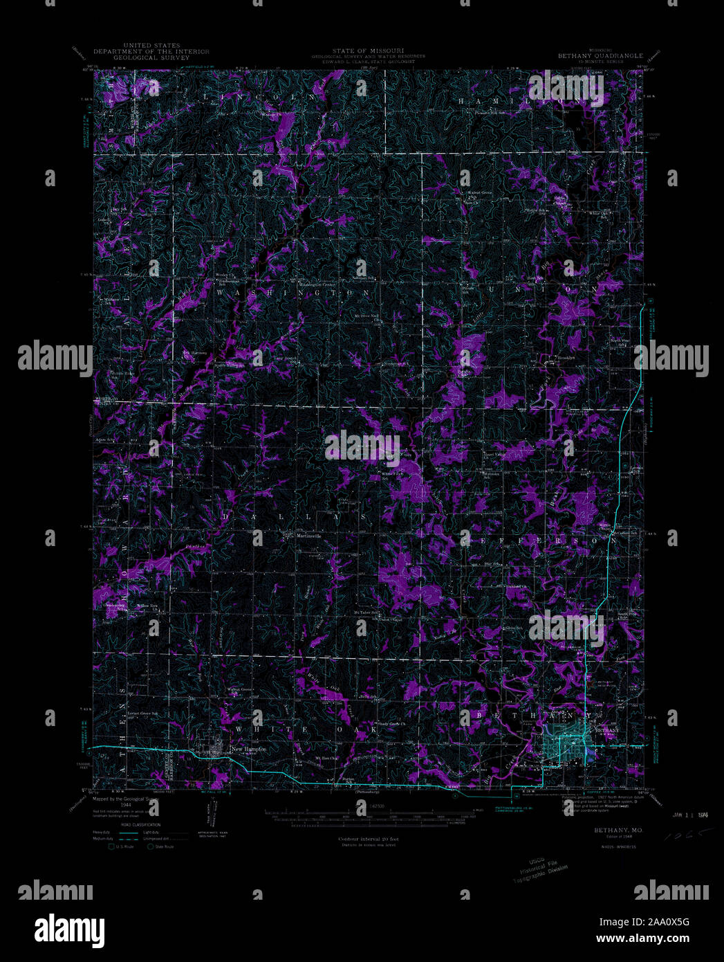 Map of bethany missouri hi-res stock photography and images - Alamy