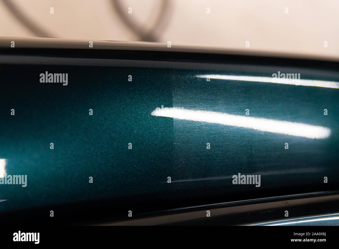 Before and after effect of car paint polishing Stock Photo - Alamy