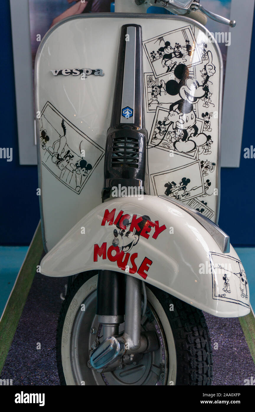 Hand-painted Disney Mickey Mouse characters decorate Vespa Museum at ...