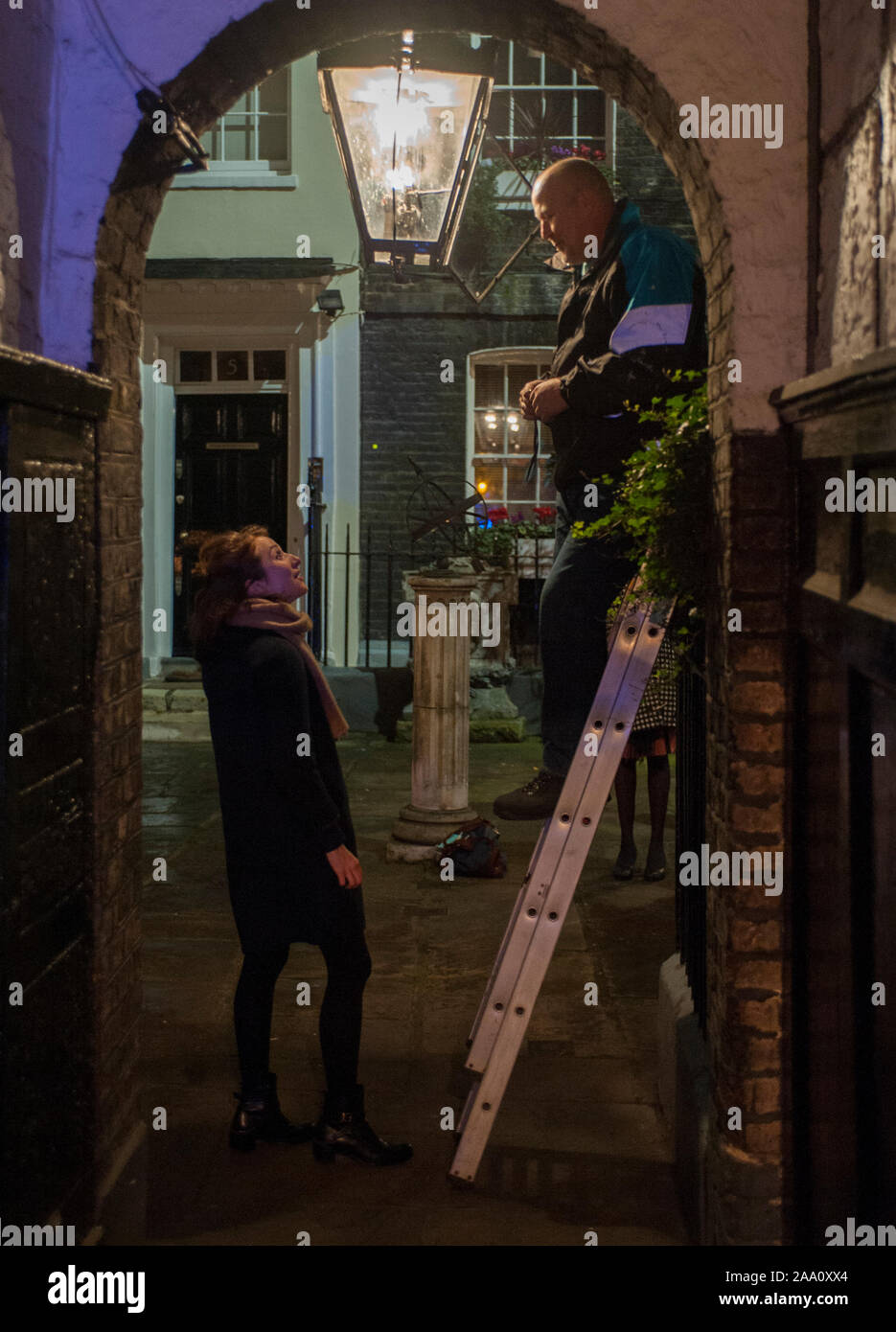 One of 1500 gas lamps that remain on the streets of London being ...