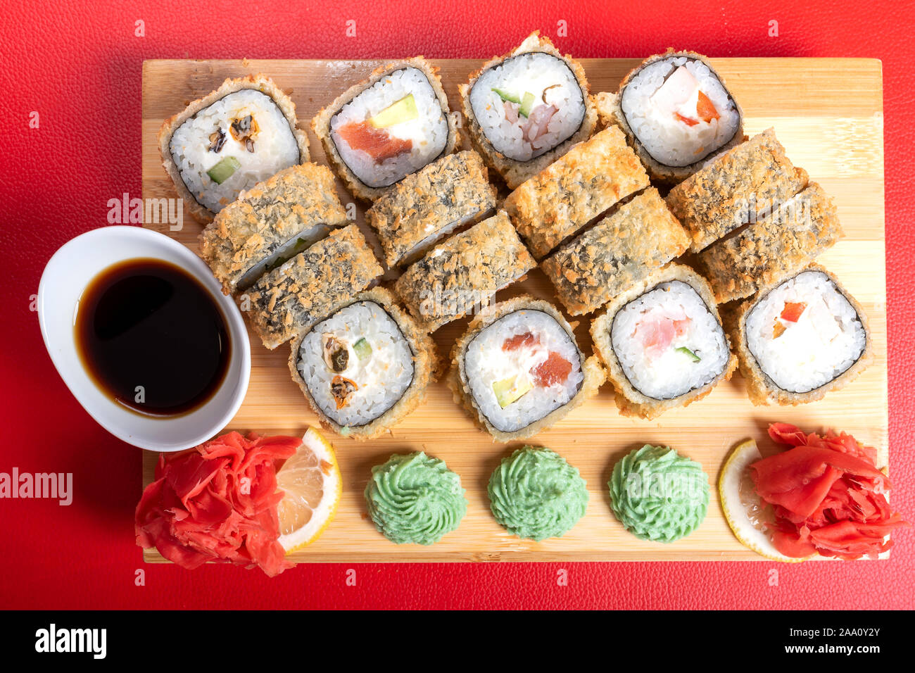 Set of baked rolls with various fillings Stock Photo - Alamy