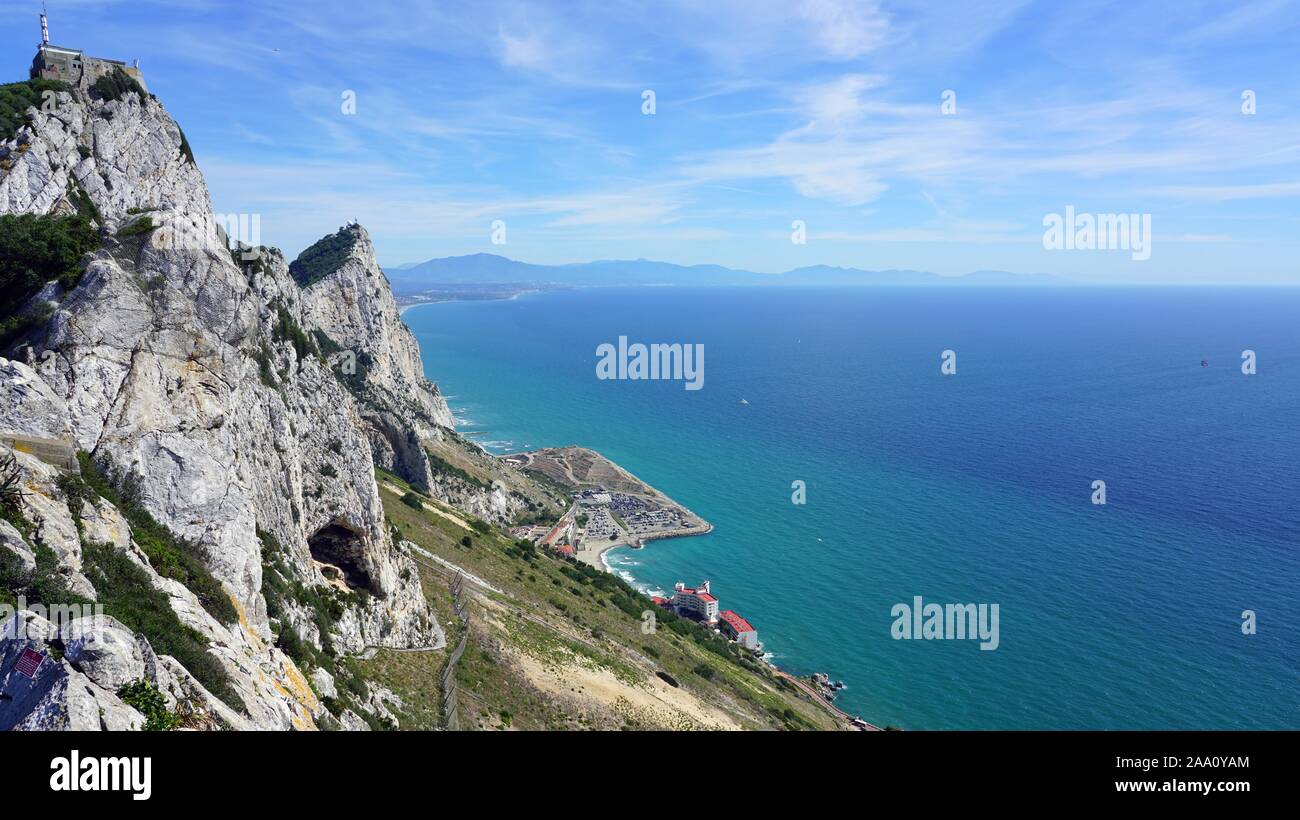 View of the Rock of Gibraltar, a British Overseas Territory on the ...