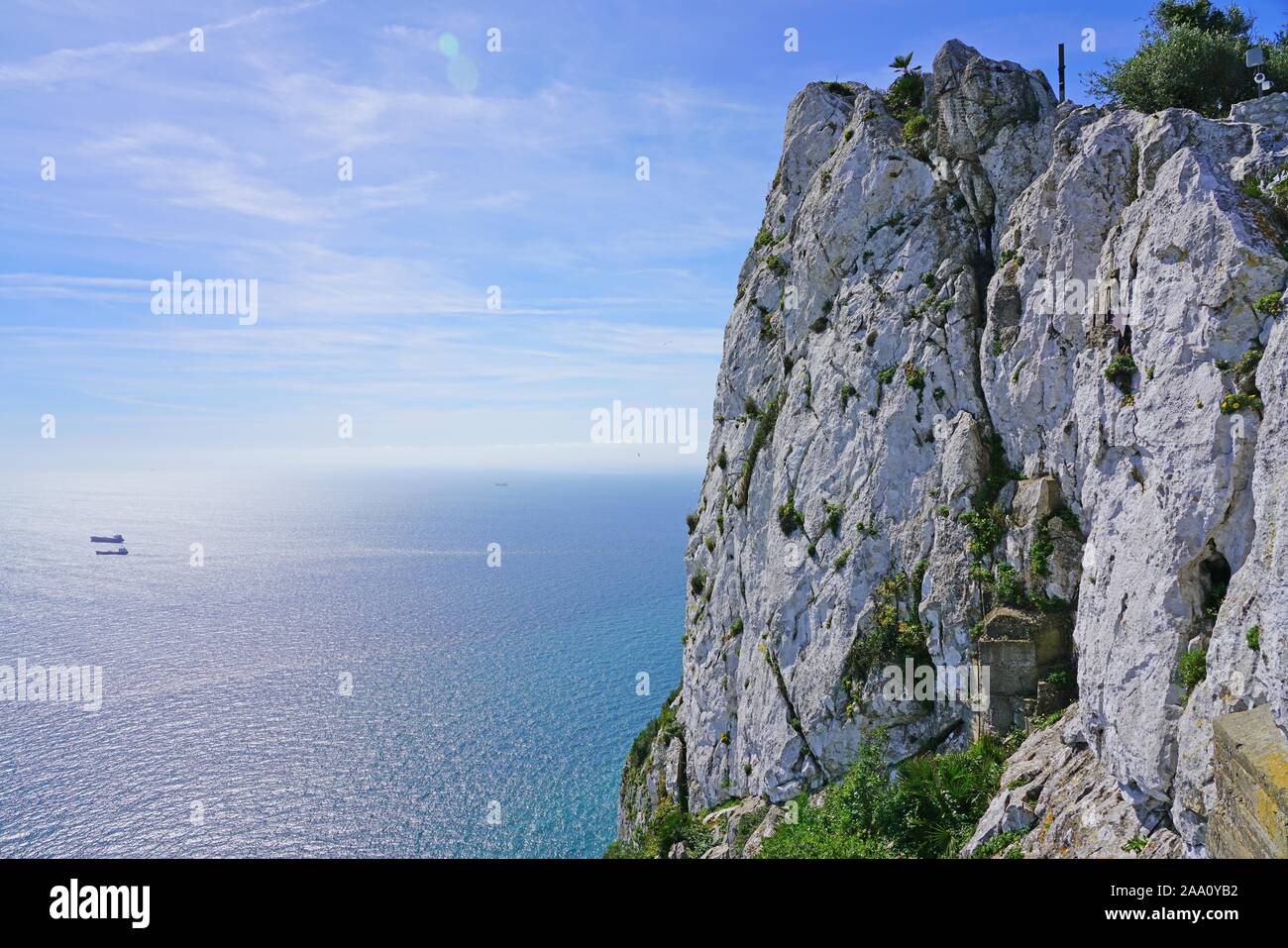 View of the Rock of Gibraltar, a British Overseas Territory on the ...