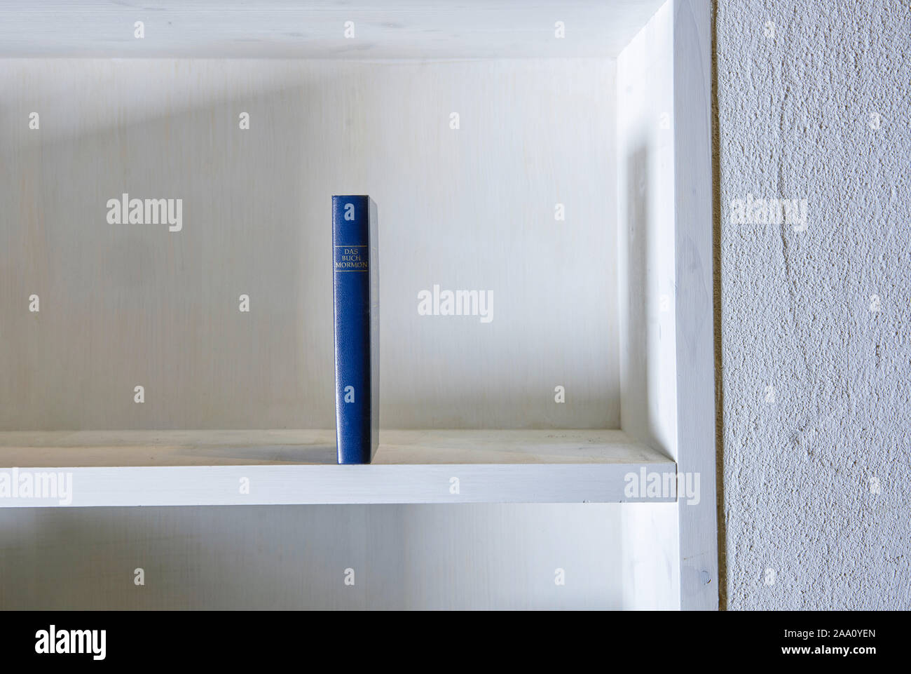 Isolated book standing upright in shelf Stock Photo - Alamy