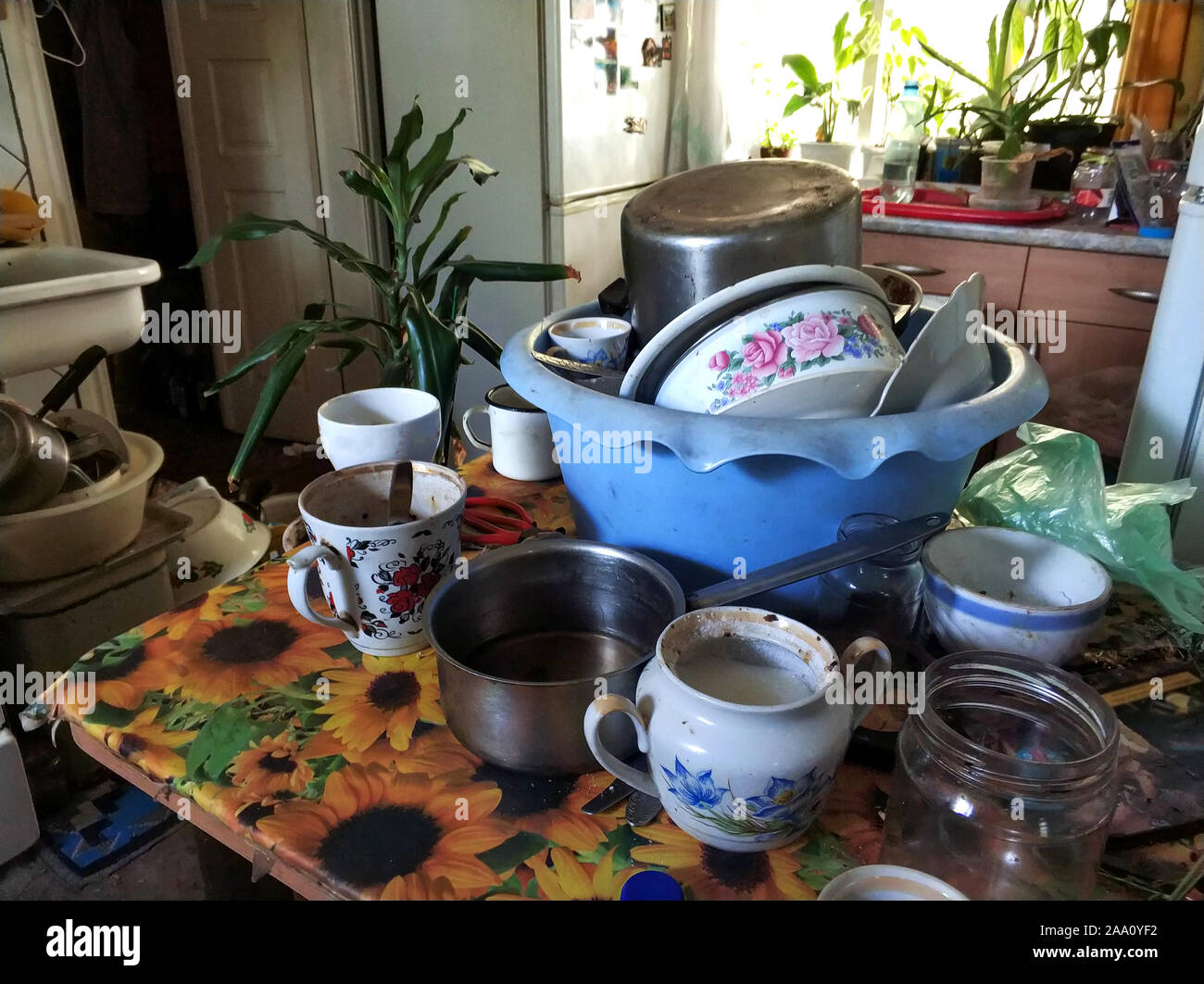 mess and dump. An old room with lots of things. Devastation. Very small ...