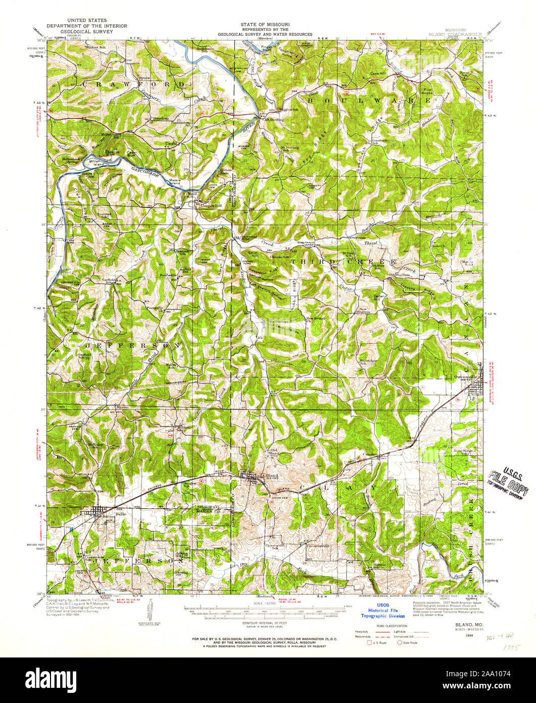 Map of bland missouri hi-res stock photography and images - Alamy