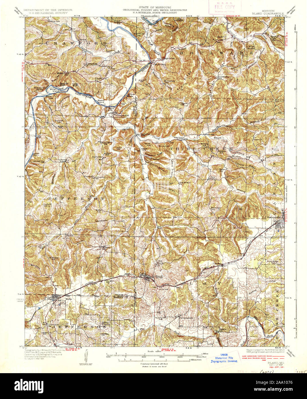 Bland missouri map hi-res stock photography and images - Alamy