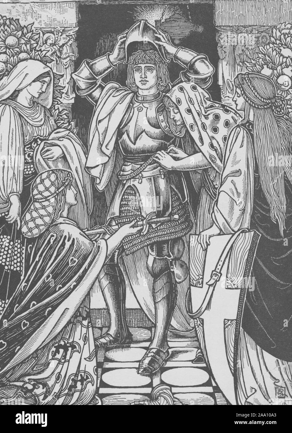 Engraving of a scene from the book 'Pilgrim's Progress' by John Bunyan ...