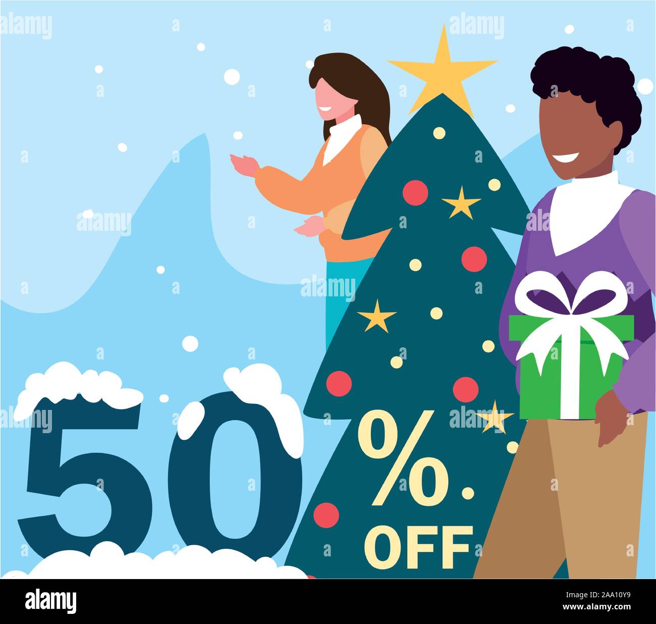 christmas promotions and discounts , winter sales vector illustration ...