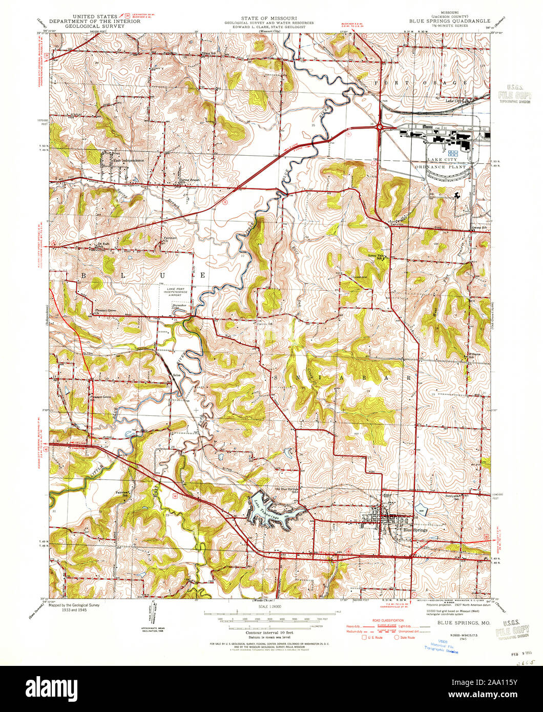 Map of blue springs hi-res stock photography and images - Alamy