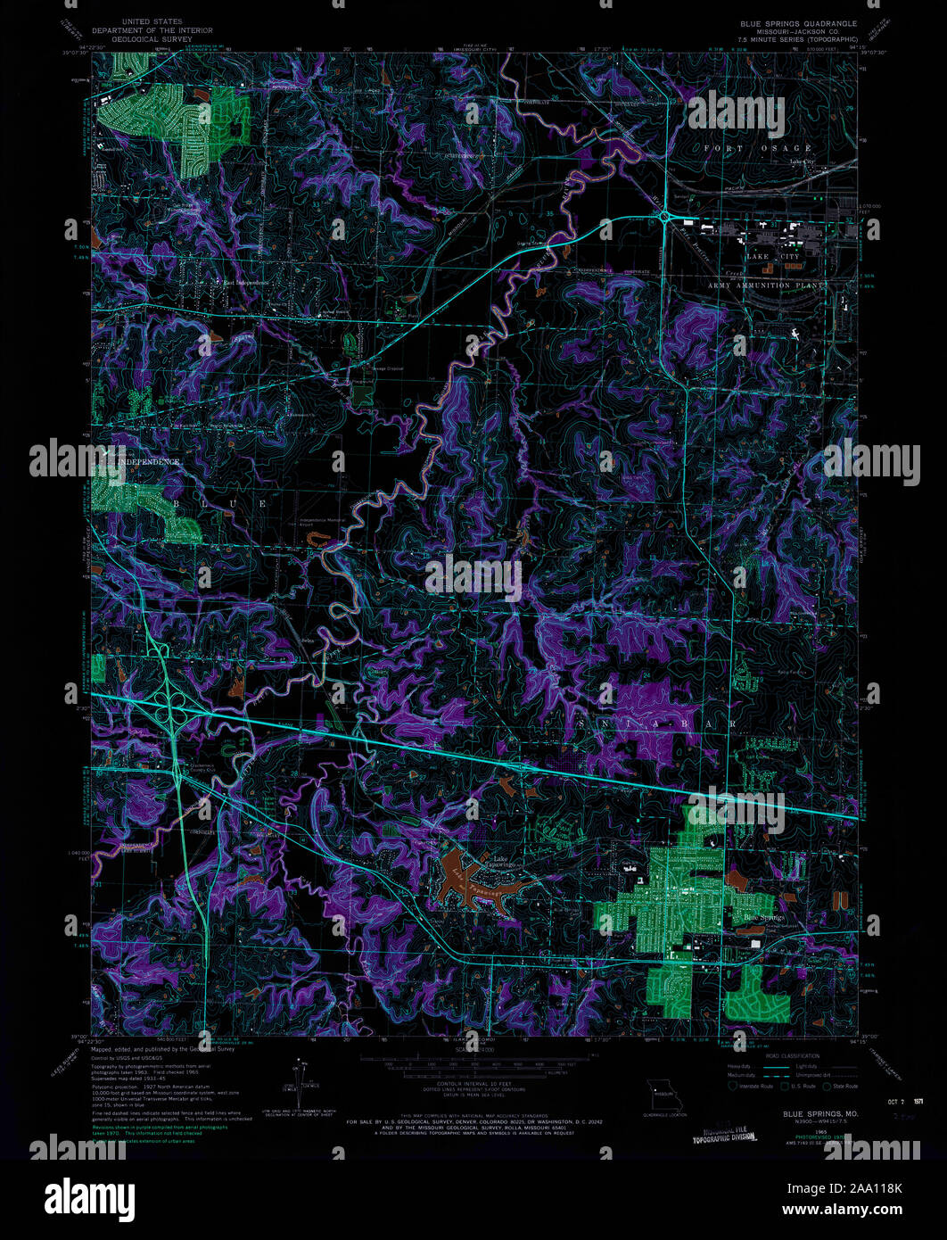 Blue springs missouri map hi-res stock photography and images - Alamy