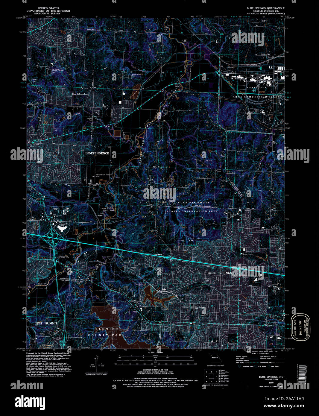 Blue springs missouri map hi-res stock photography and images - Alamy