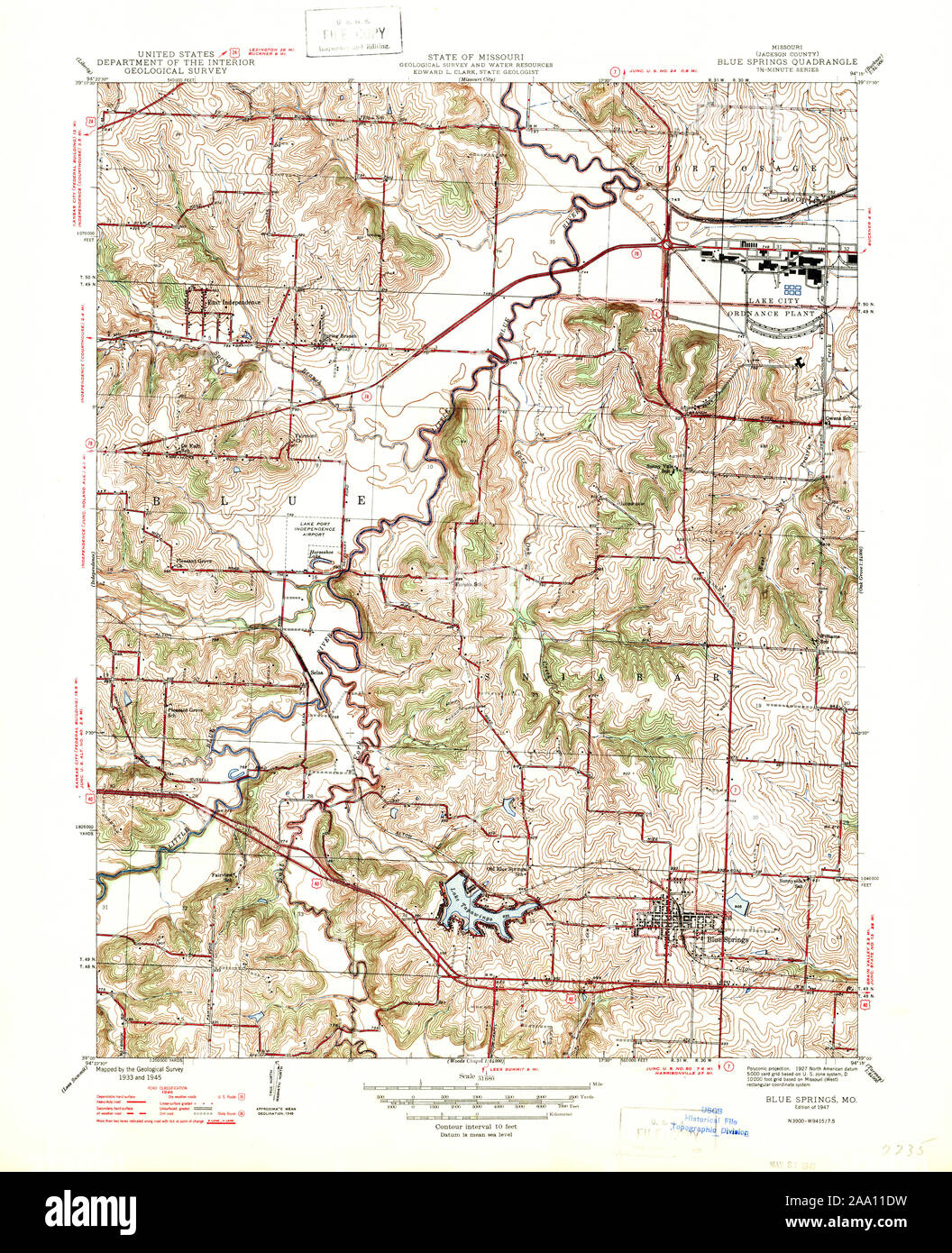 Blue springs missouri map hi-res stock photography and images - Alamy