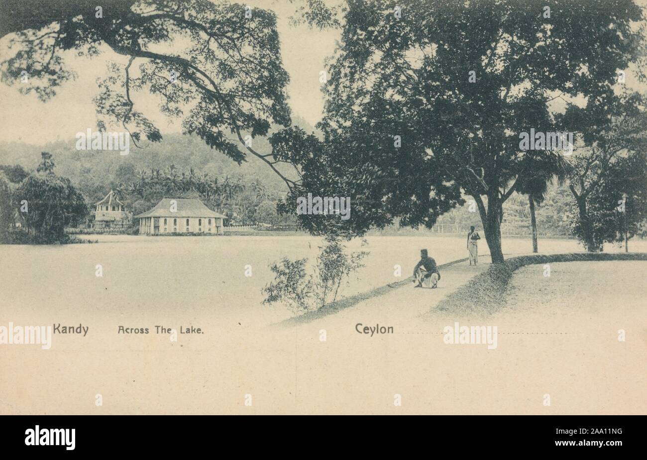 Monochrome postcard of kandy lake hi-res stock photography and images ...