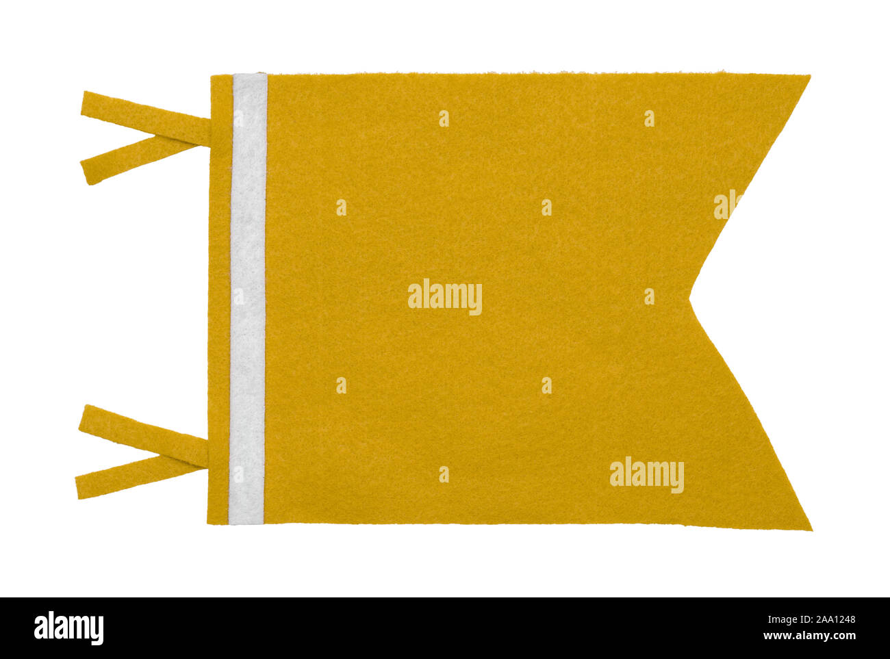 Short Yellow Pennant Felt Flag Isolated on White Background Stock Photo ...