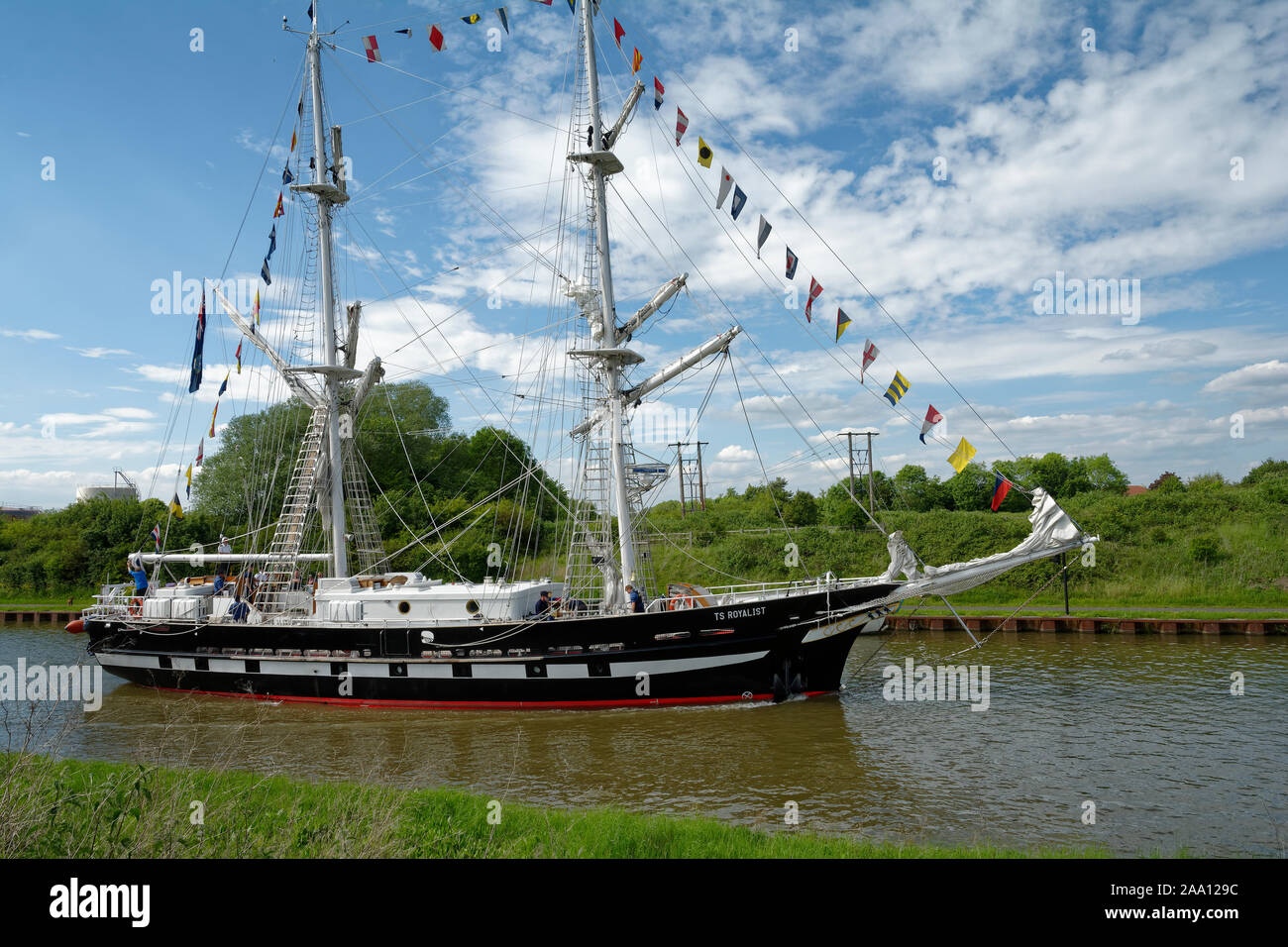 Tall Ship TS Royalist in Gloucester Sharpness Canal Stock Photo - Alamy