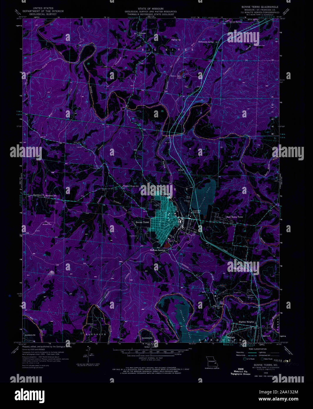 Map of bonne terre hi-res stock photography and images - Alamy