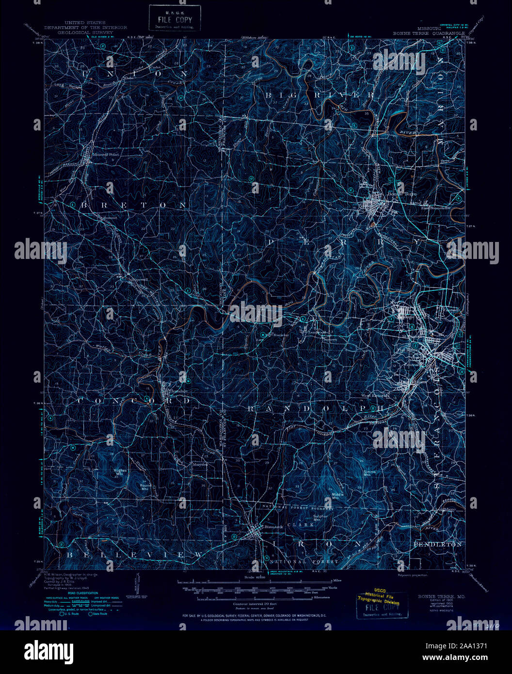 Map of bonne terre hi-res stock photography and images - Alamy